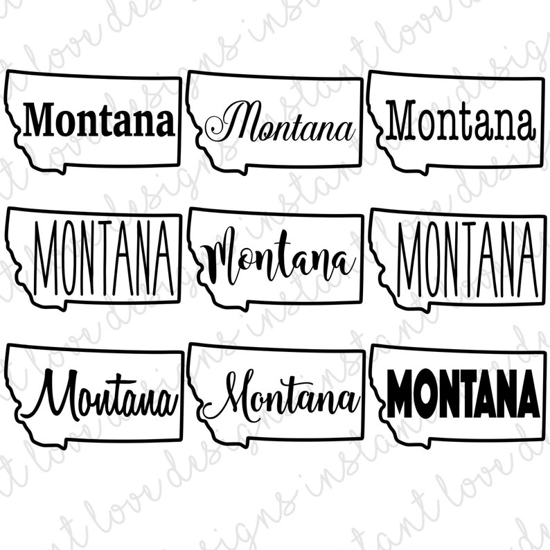 Montana State SVG Bundle | Graphic and Design Pack | PNG | JPG ...