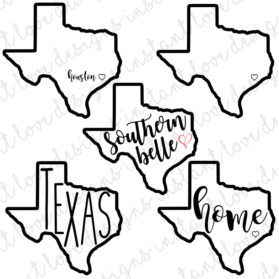 Houston Texas SVG Bundle Graphic Pack Digital Download | Etsy