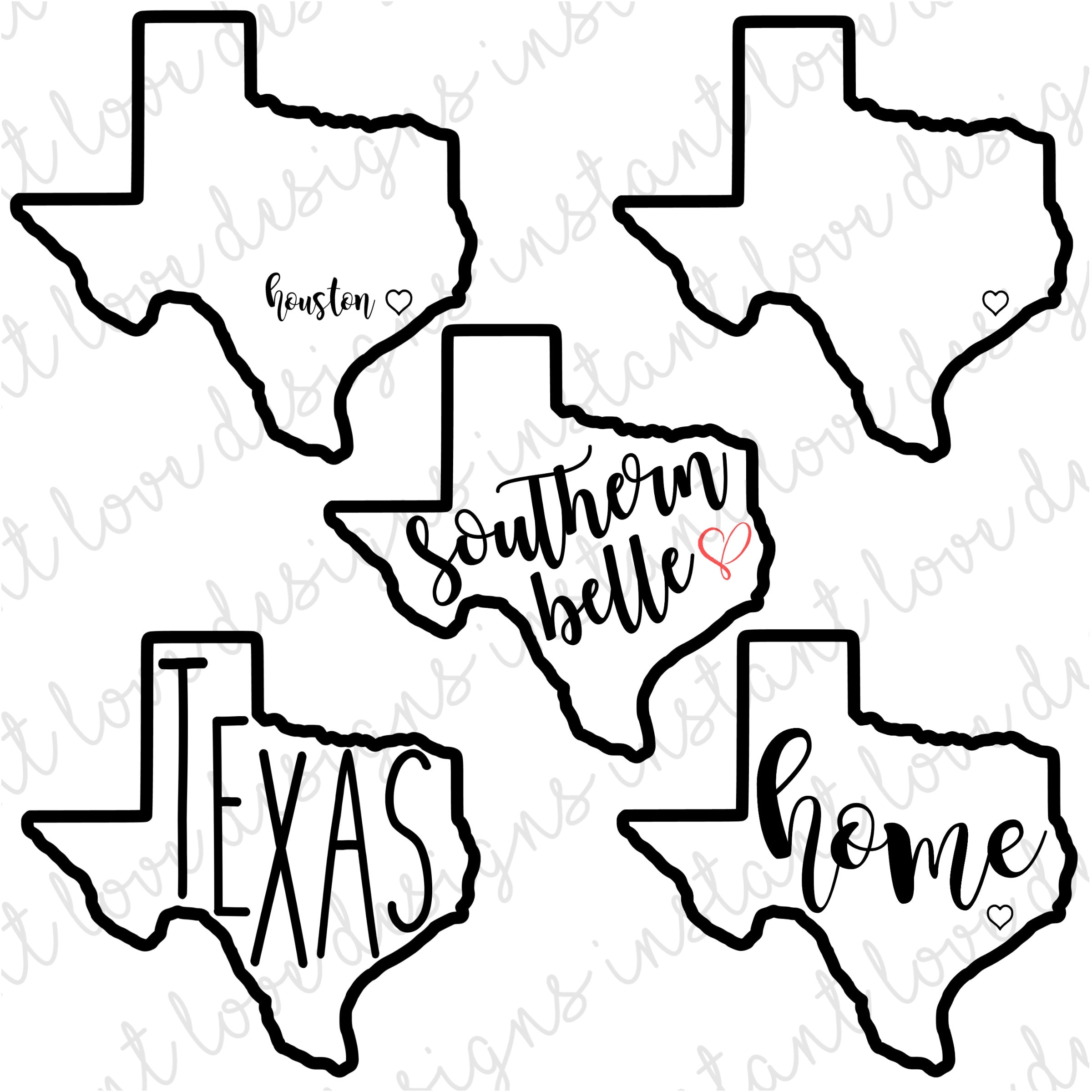 Houston Texas SVG Bundle Graphic Pack Digital Download | Etsy