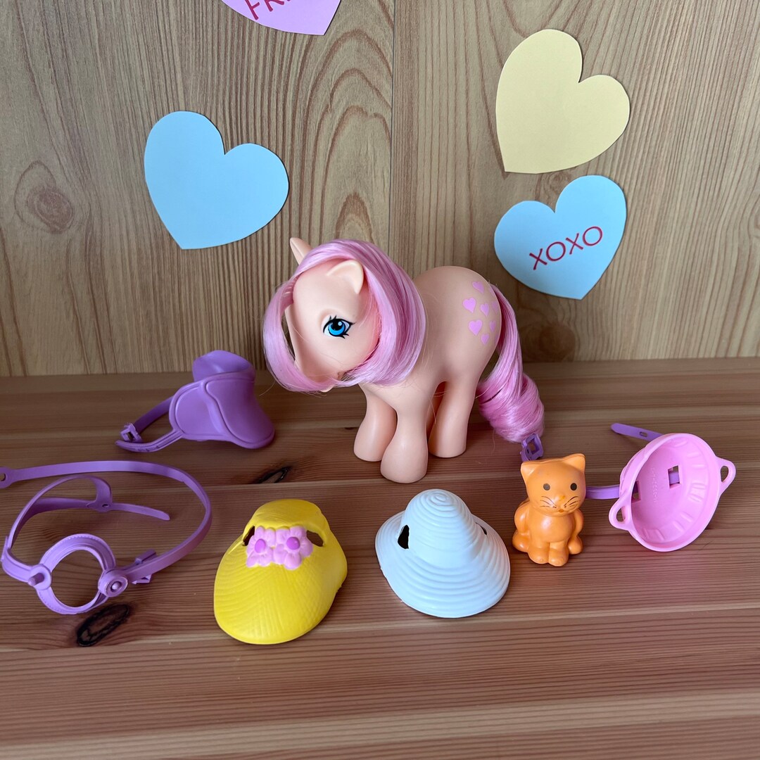 VINTAGE My Little Pony Pretty Parlor Parlour Peachy Pony & Twinkles Cat Plus Accessories 1980’s ...