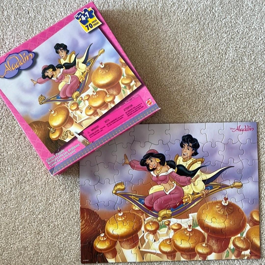VINTAGE Mattel Disney Aladdin 70 Piece Puzzle. Age 4-7, 1997 *RARE* - Etsy