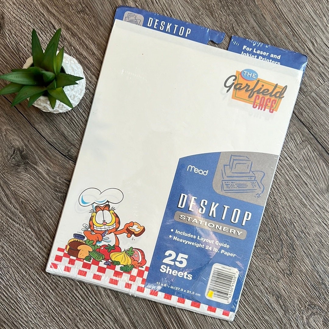 VINTAGE Garfield Desktop Stationery by Mead 1996, 25 Sheets Stationary ...