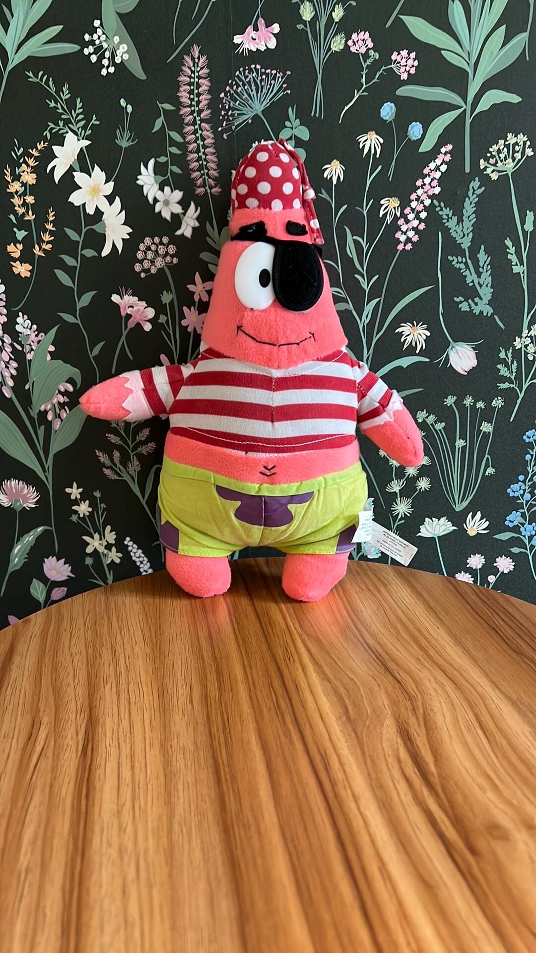 VINTAGE Y2K 2003 PATRICK STAR Pirate Plush!! Viacom Sponge Bob Square ...