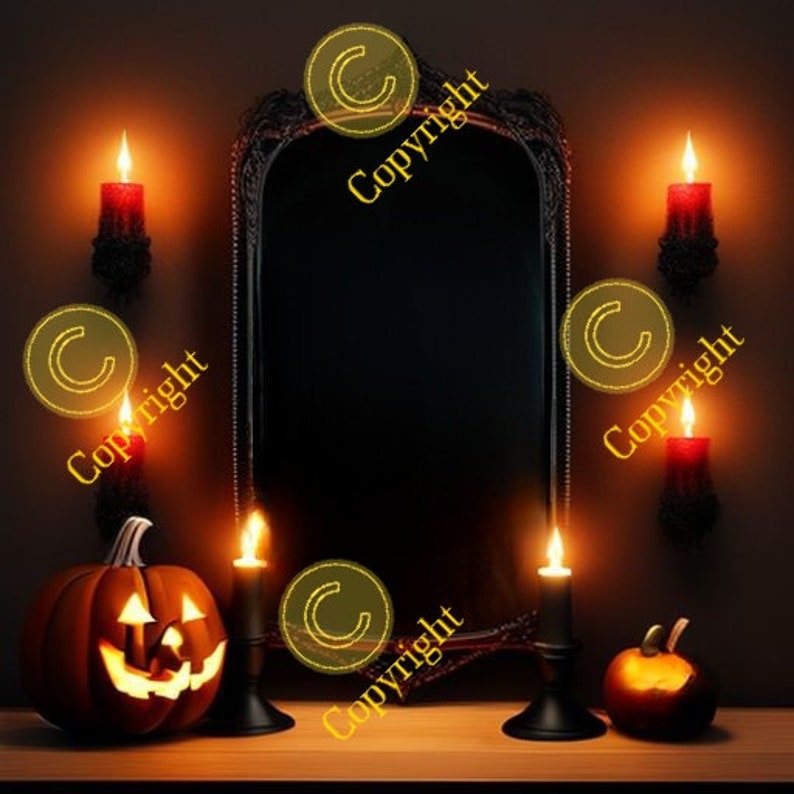 101 Mockup Gothic Halloween Frames, Harvest, Fall Mock up Art, JPG ...