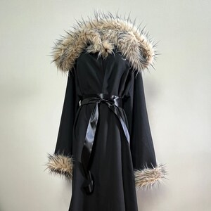 Hooded Robe With Fur, Witcher Robe, Cosplay Robe, Ceremonial Robe, Grim ...