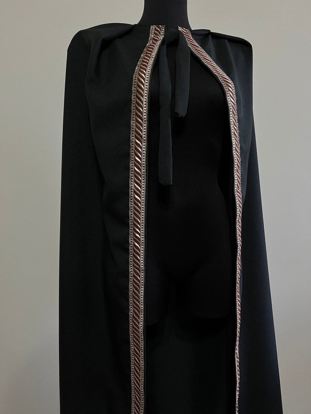 Black Celtic Enged Cape, Long Cosplay Cape, Viking Capelet, Full Length ...