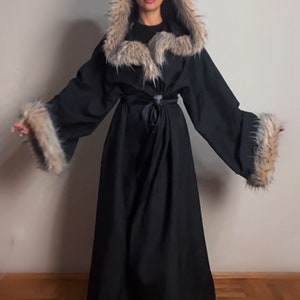 Hooded Robe With Fur, Witcher Robe, Cosplay Robe, Ceremonial Robe, Grim Reaper Costume, Wizard ...