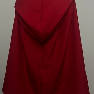 Red Hooded Capelet, Red Cape With Trim, Red Cloak, Medieval Capelet ...