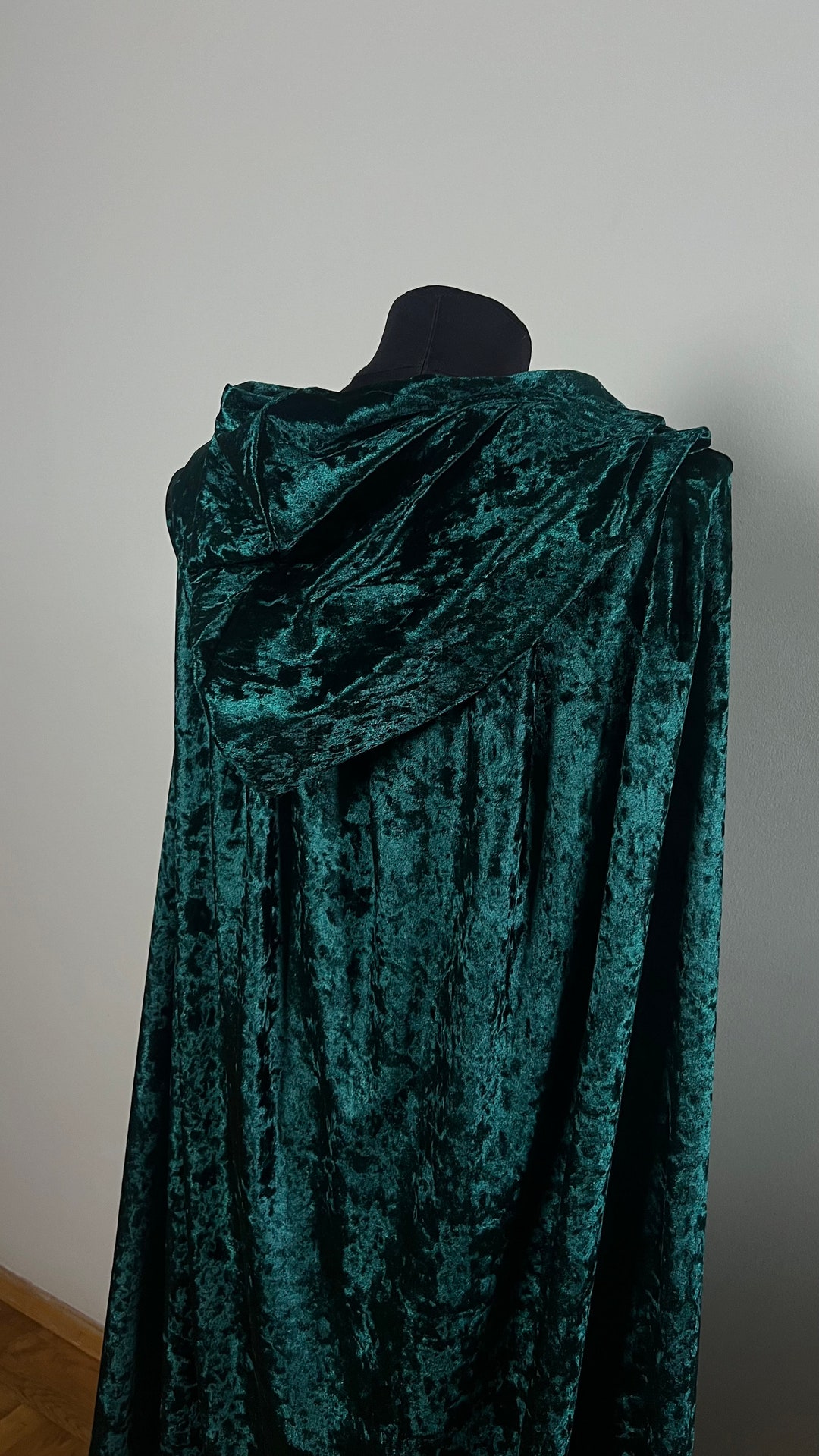 Marble Dark Green Velvet Cloak, Forest Green Velours Cloak, Deep Green ...