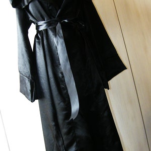 Satin Black Robe Grim Reaper Costume Ceremonial Robe Wizard - Etsy