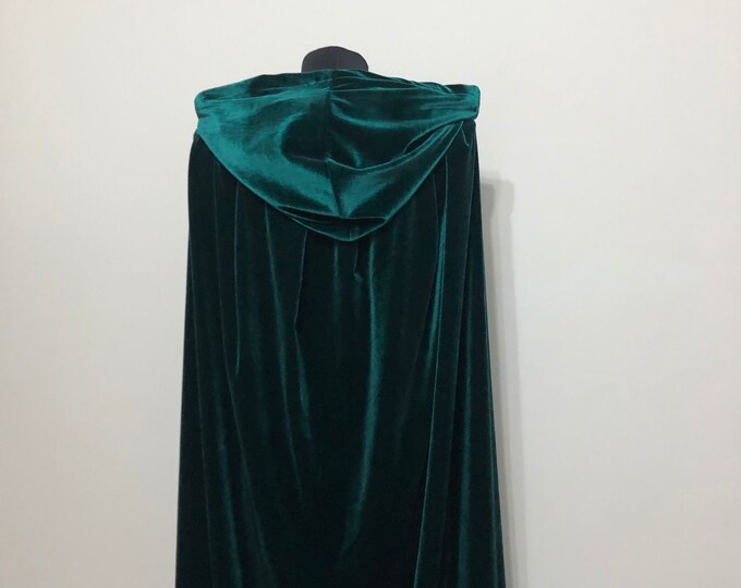 FULL CIRCLE Emerald Green Velvet Cloak Xlarge Hood Lined With Velvet ...