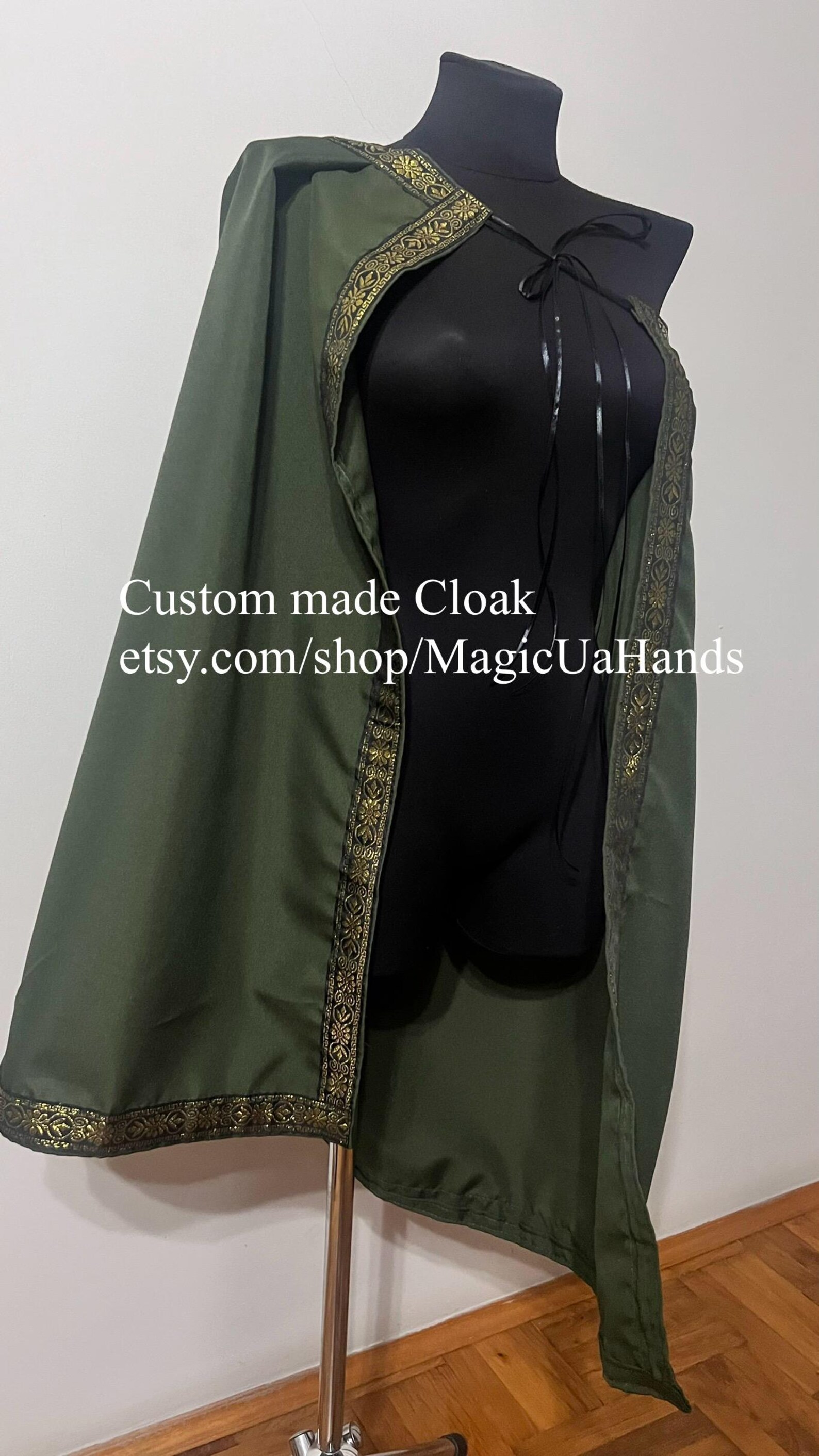 Celtic Viking Khaki Green Capelet, Medieval One Shoulder LARP Cloak ...