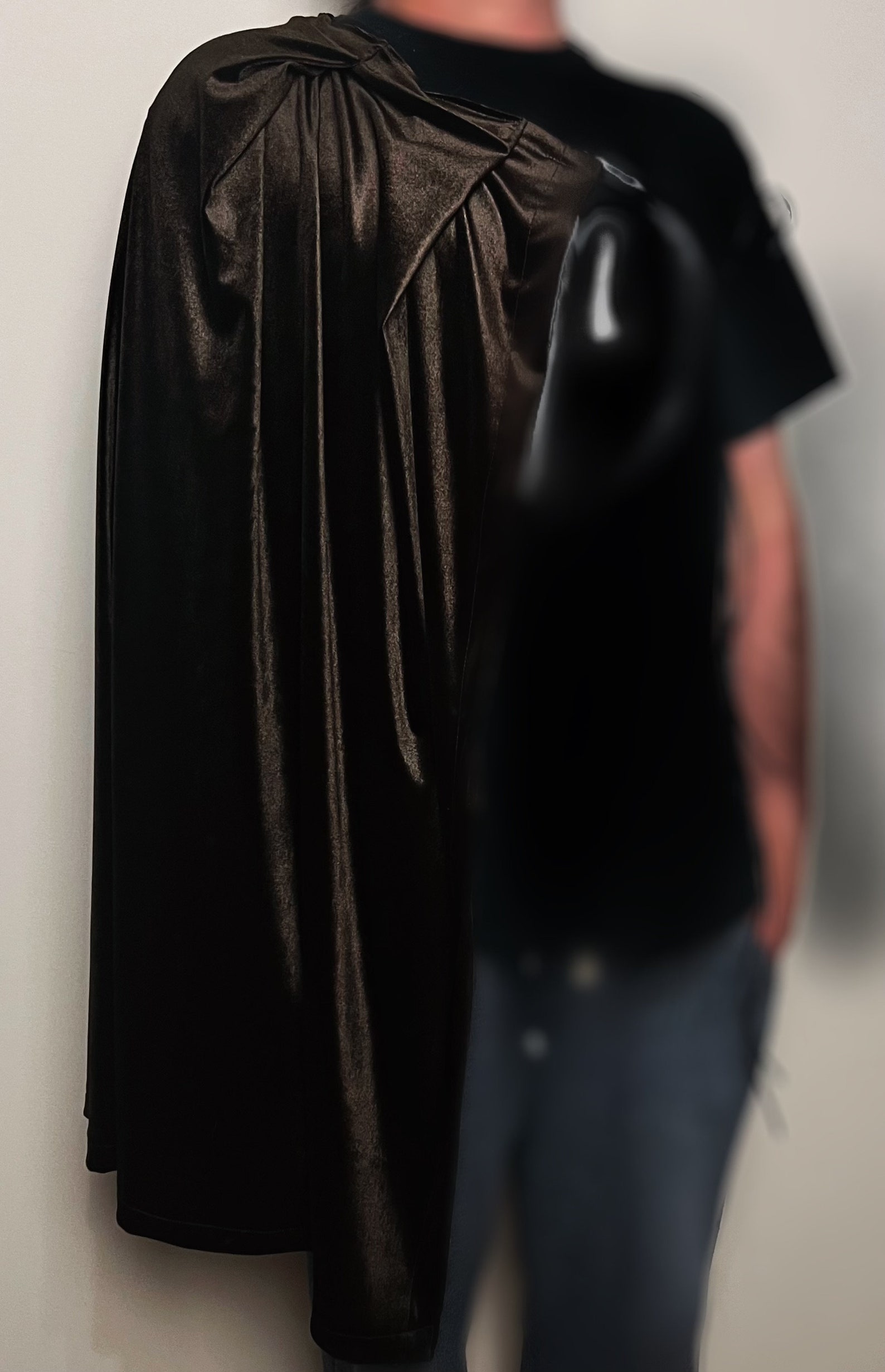 Dark Brown Valvet Cap, Chocolate Renaissance Capelet, One Shoulder Cape ...
