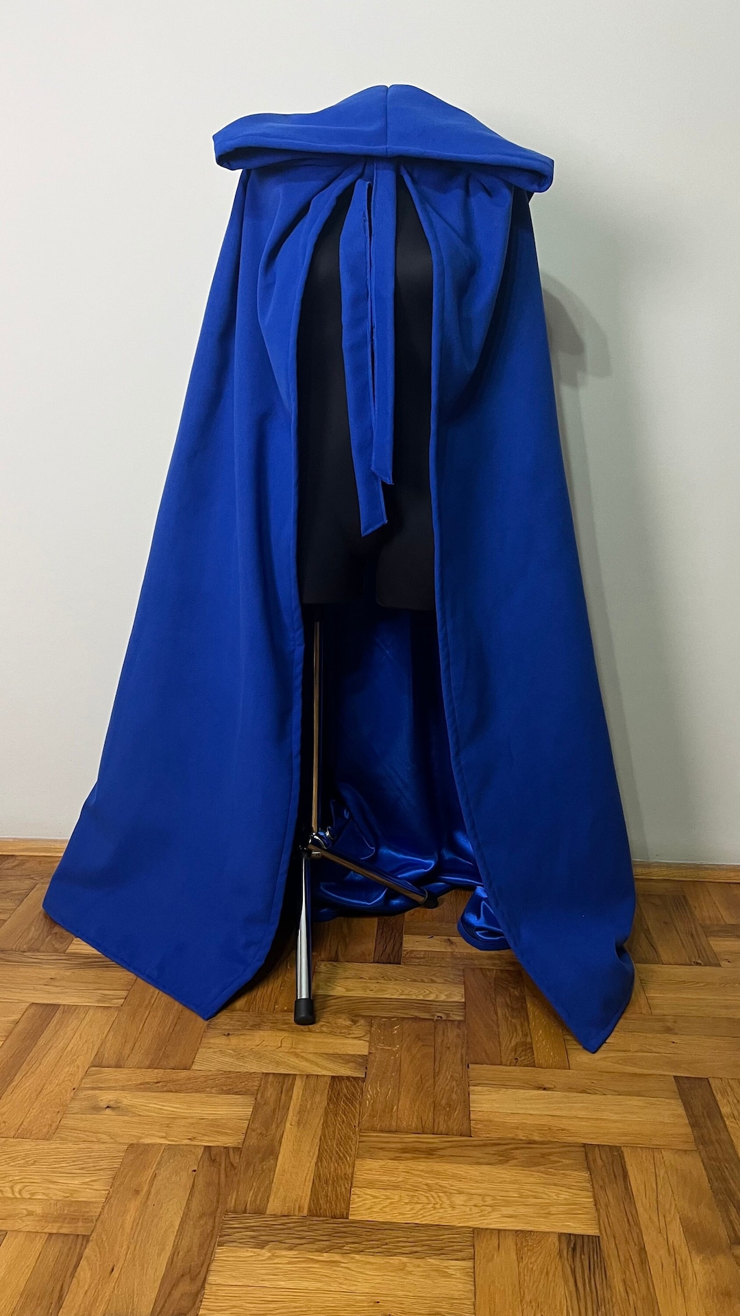 Royal Blue Cloak With Lining Electric Blue Wool Hooded Cloak - Etsy