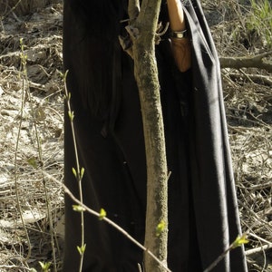 Black Witch Cloak, Wizard Cloak, Warlock Сloak, Wide Hooded Fantasy ...