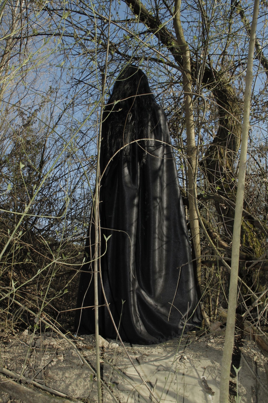 Black Witch Cloak Wizard Cloak Warlock Сloak Wide Hooded - Etsy