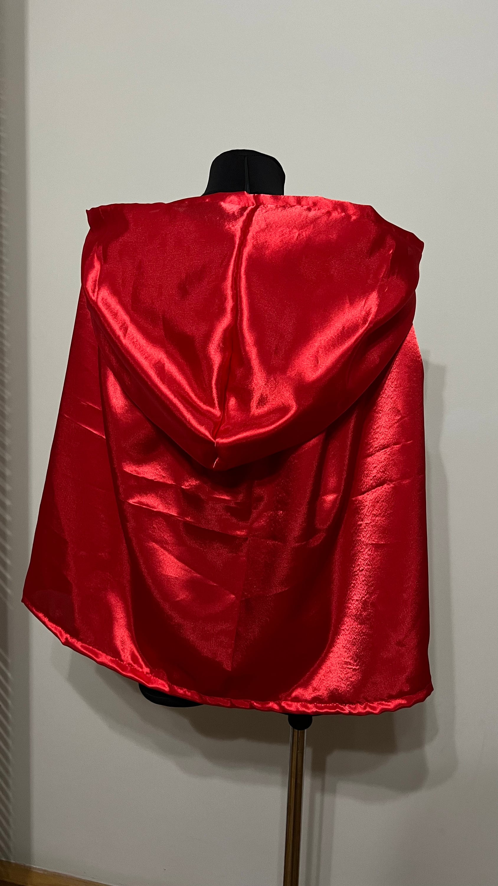 Red Satin Hooded Cape Celtic Trim Hooded Capelet Red - Etsy