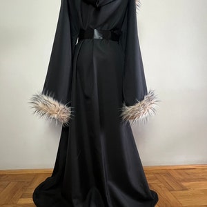 Hooded Robe With Fur, Witcher Robe, Cosplay Robe, Ceremonial Robe, Grim ...