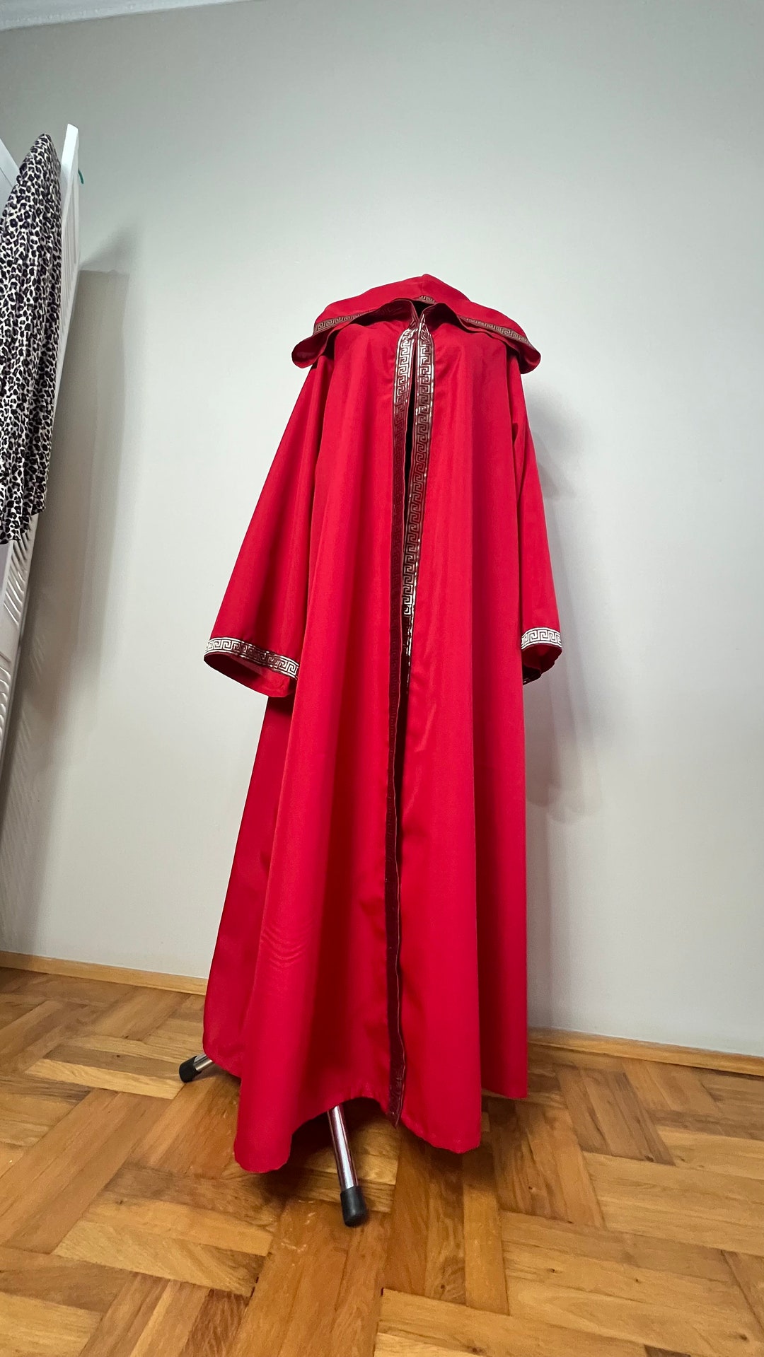 Hooded Robe With Trim, Witcher Robe, Hooded Cloak, Cosplay Robe, Grim ...