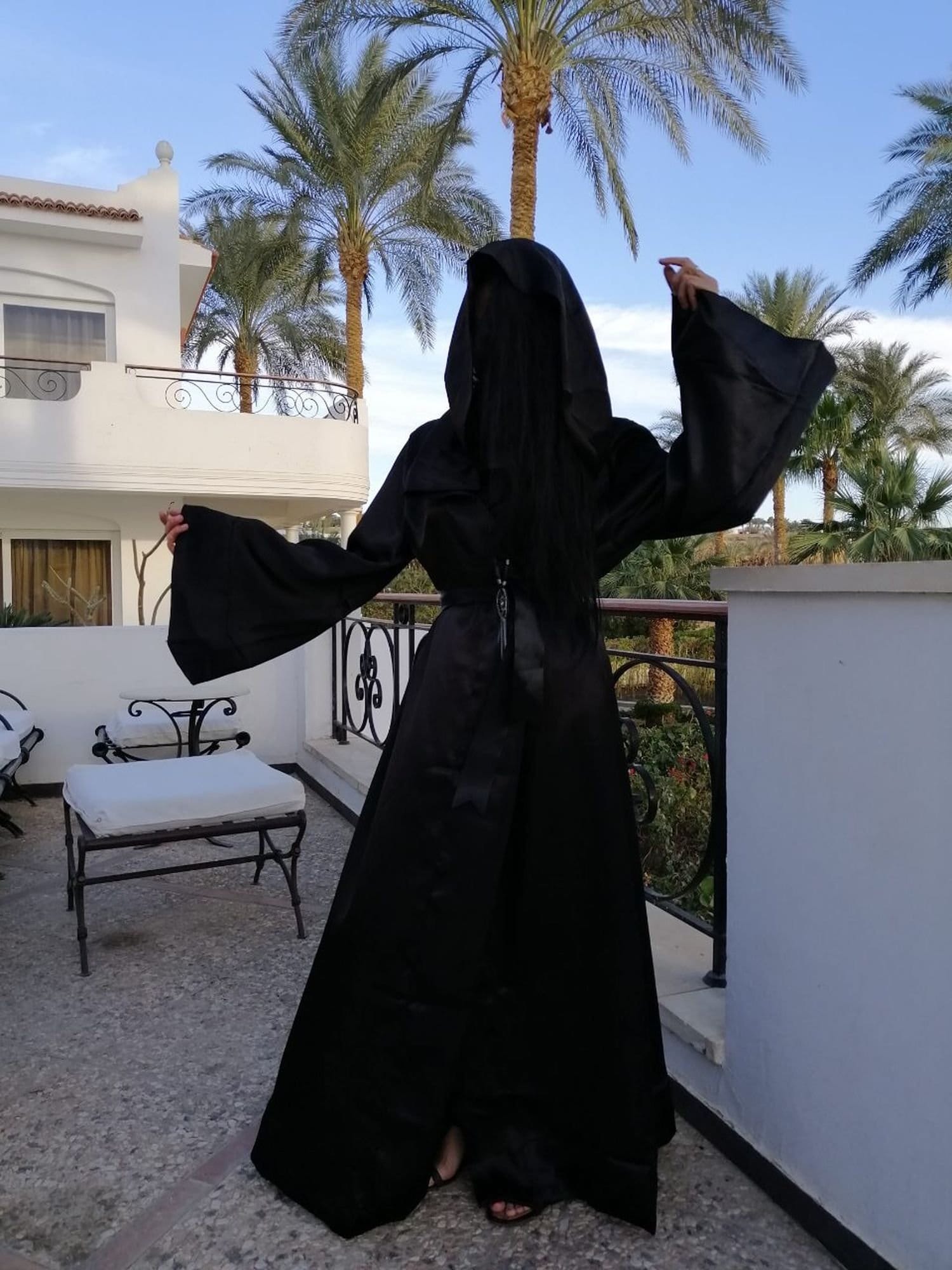 Satin Black Robe Grim Reaper costume Ceremonial Robe Wizard | Etsy