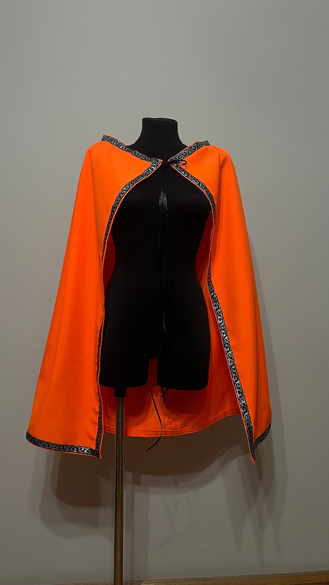 Celtic Viking Orange Cape, Orange Capelet, Orange Capelet, One Shoulder ...