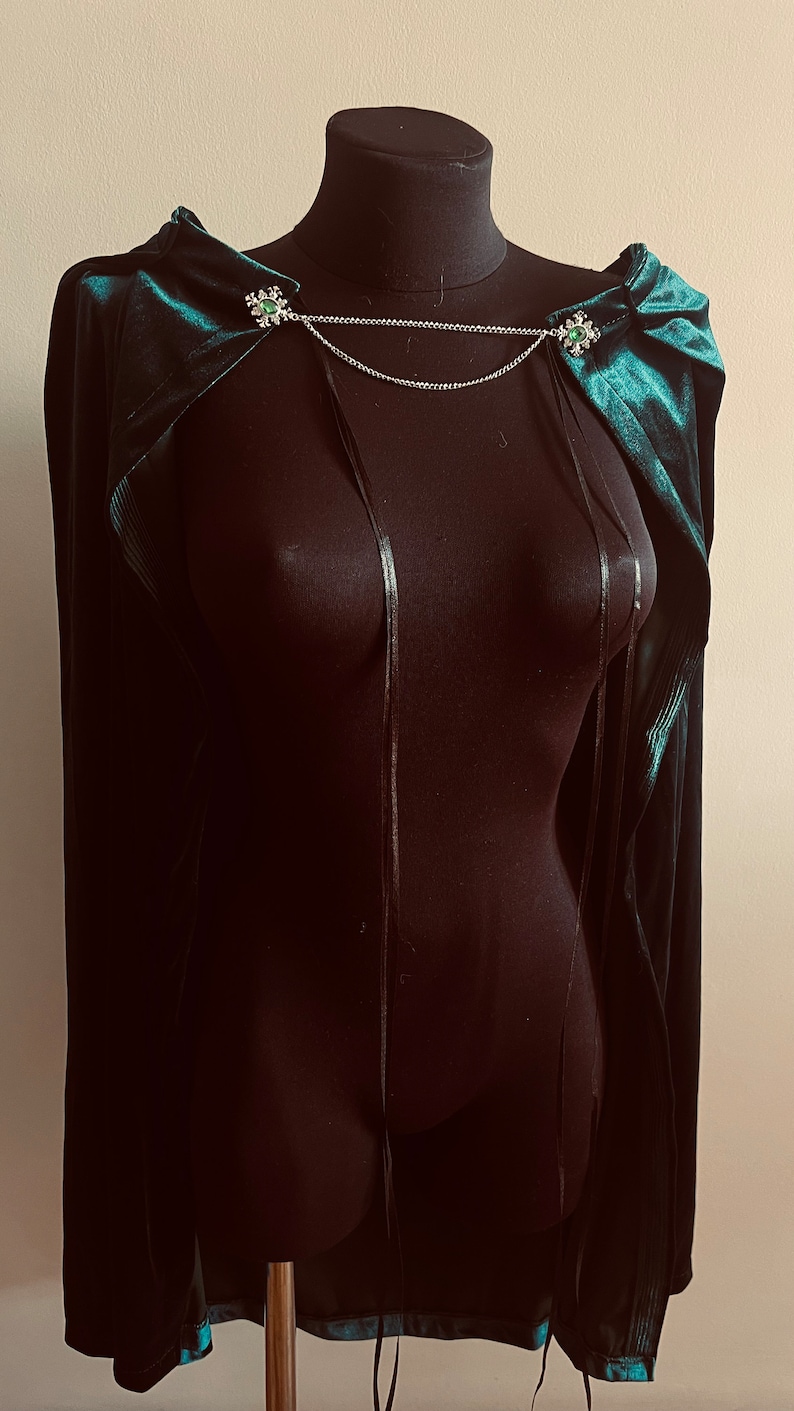 Dark Green Fencing Half-cape, Victorian Velvet Cape, Renaissance ...