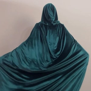 Blue Shade Green Velvet Cloak, Turquoise Green Velvet Cloak, Deep Green ...