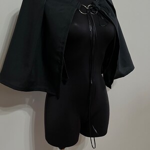 Black Short Cape, Double Layers Cape, Capelet, Viking, Witcher, Fantasy ...