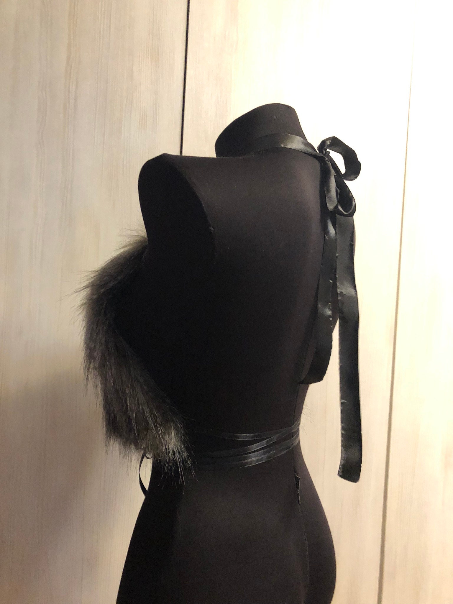 Gray Faux Fur Top Larp Top Gary Fur Galter Top Tribal Top | Etsy