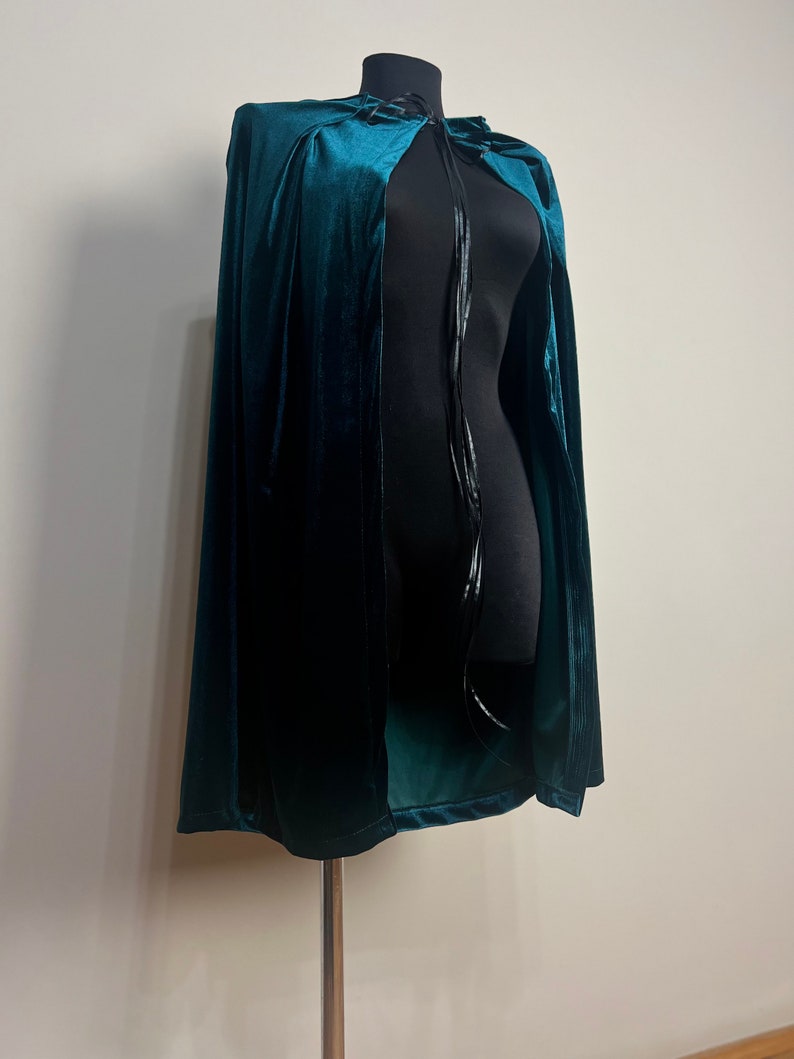 Dark Green Fencing Half-cape, Victorian Velvet Cape, Renaissance ...