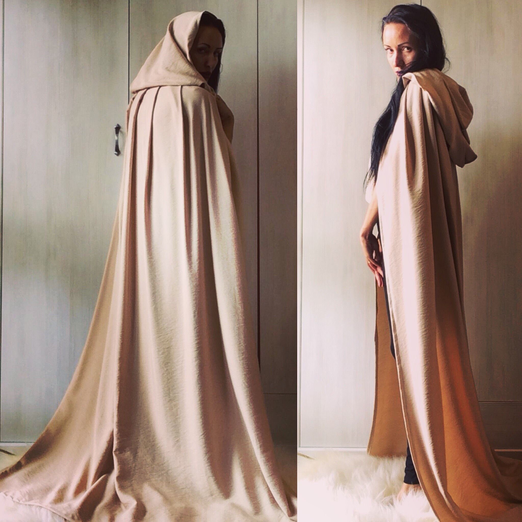 Folk Hooded Cloak Linen Hooded Cape Viking Hooded Cape - Etsy Australia