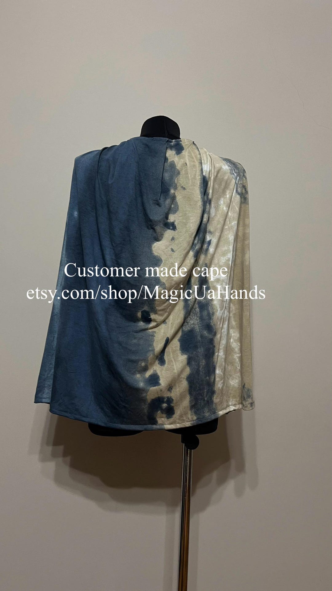 Ombre Blue and Beige Capelet, Halloween Cape, Short Cape, Shoulders ...