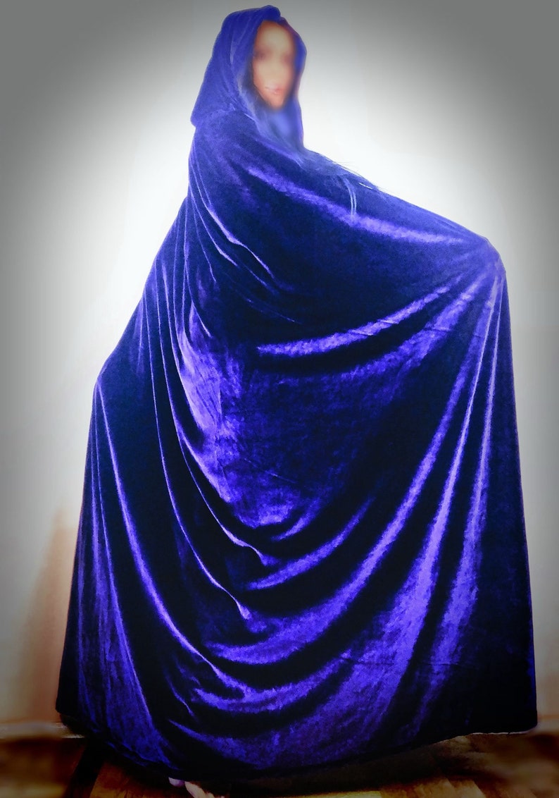 Black Long Velvet Hooded Cloak Raven Cloak Witch Cloak - Etsy