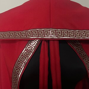 Red Hooded Capelet, Red Cape With Trim, Red Cloak, Medieval Capelet ...