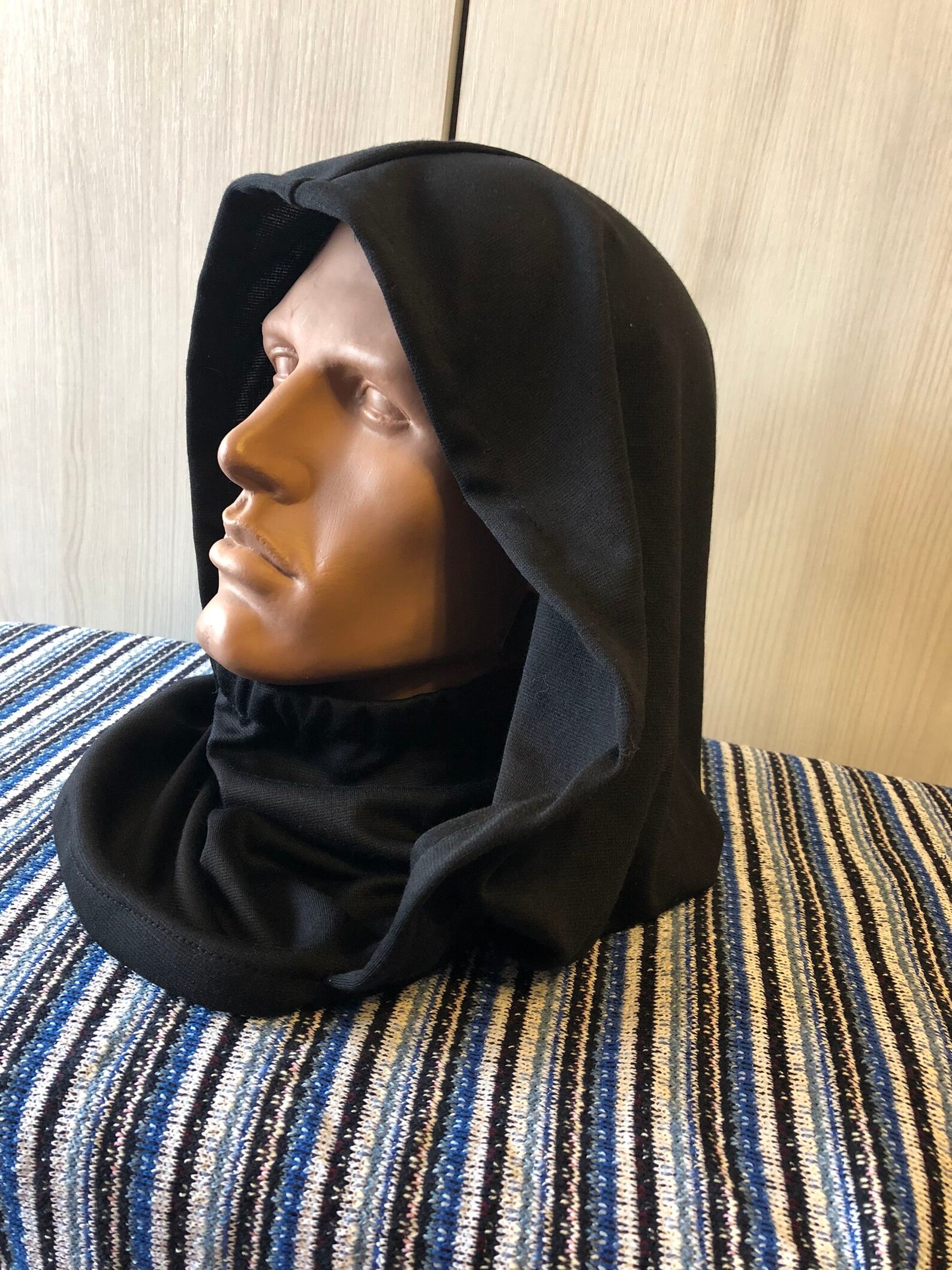 Black Hooded Mask Hood and Mouth Mask Face Mask Boho Hood | Etsy