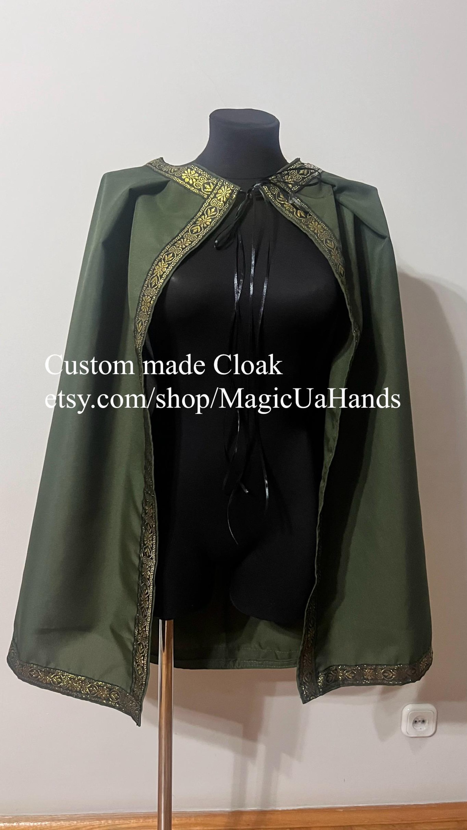 Celtic Viking Khaki Green Capelet, Medieval One Shoulder LARP Cloak ...