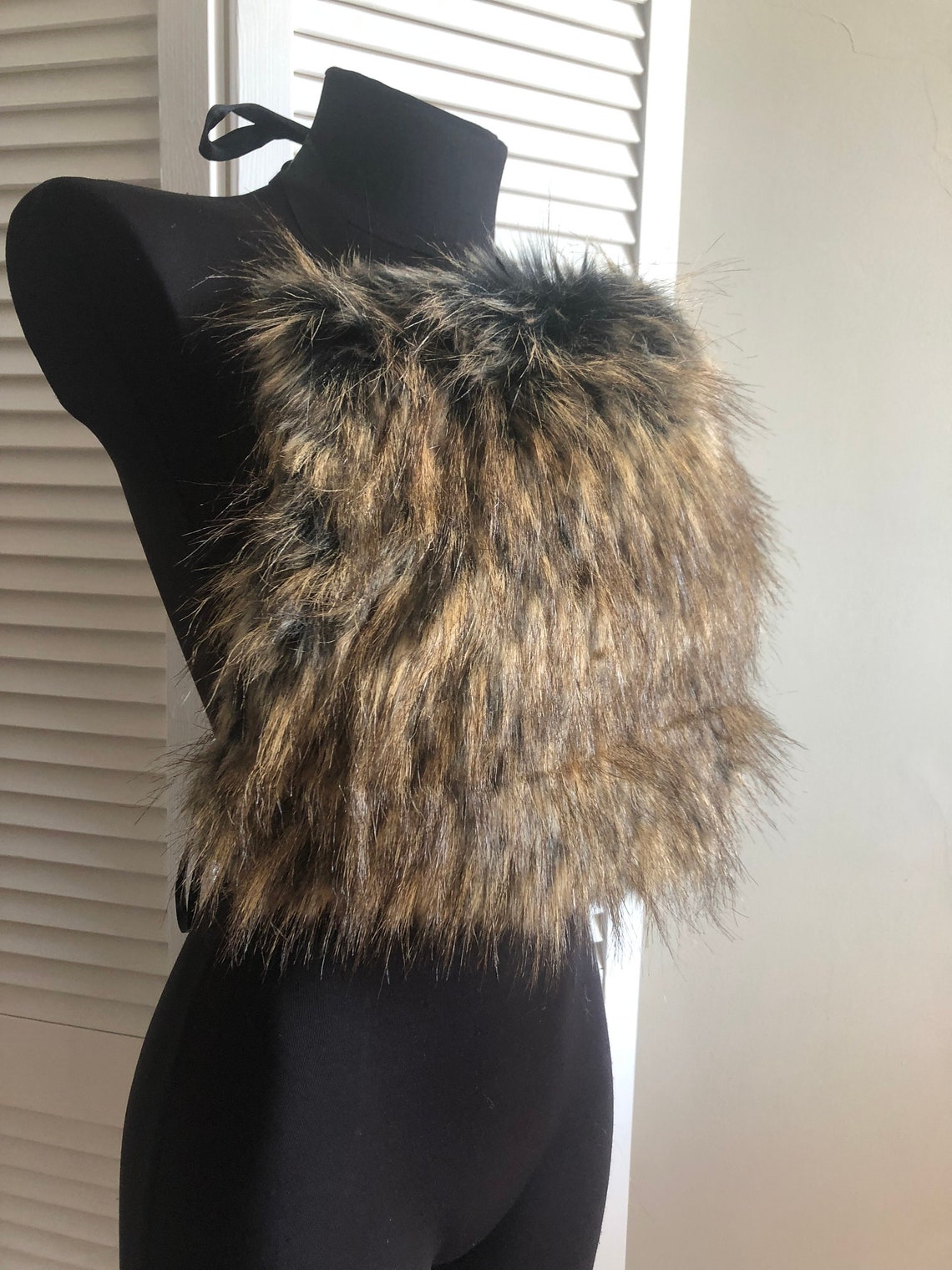 Faux Fur Brown Top Fur Galter Top Tribal Top Burning Man - Etsy