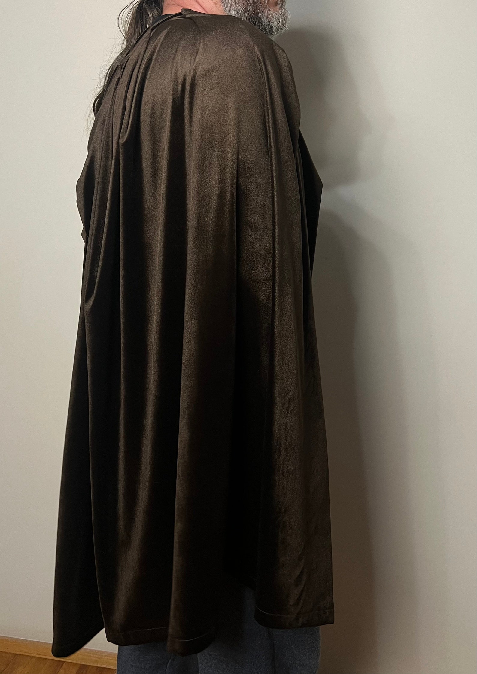 Dark Brown Valvet Cap, Chocolate Renaissance Capelet, One Shoulder Cape ...
