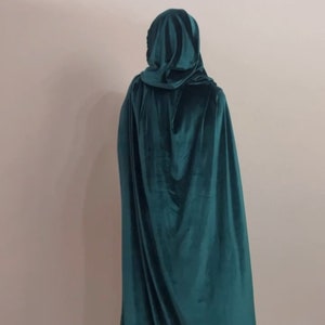 Blue Shade Green Velvet Cloak, Turquoise Green Velvet Cloak, Deep Green ...