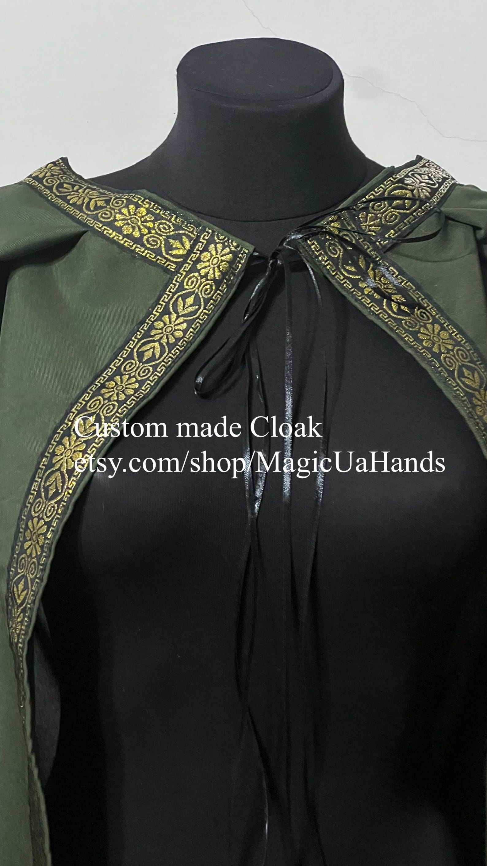 Celtic Viking Khaki Green Capelet, Medieval One Shoulder LARP Cloak ...