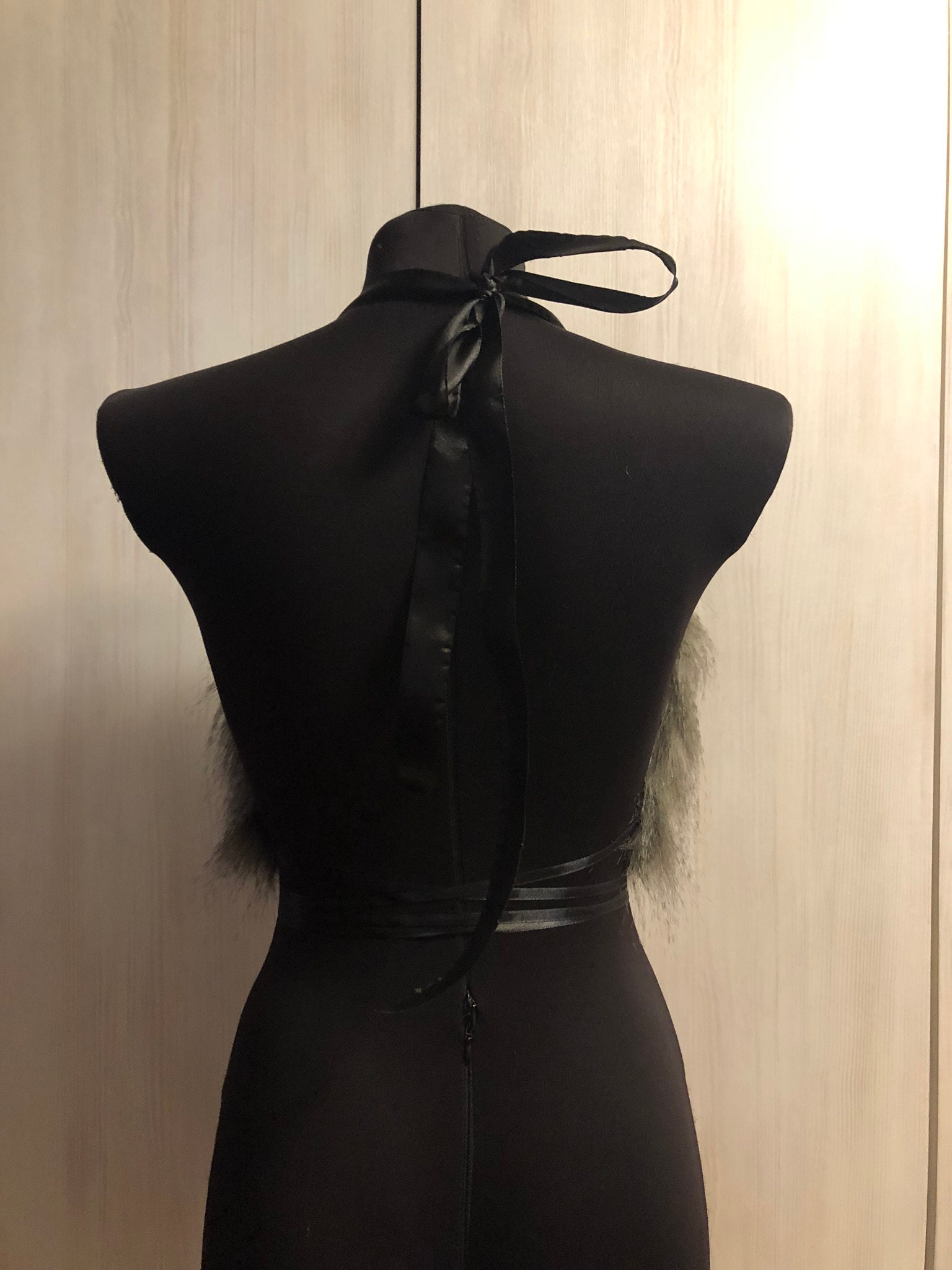 Gray Faux Fur Top Larp Top Gary Fur Galter Top Tribal Top | Etsy