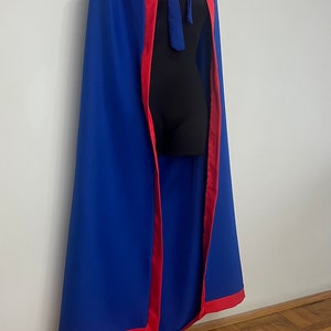 Electric Blue Long Cape With Red Ending Trim, Coronation Cape, Royal ...