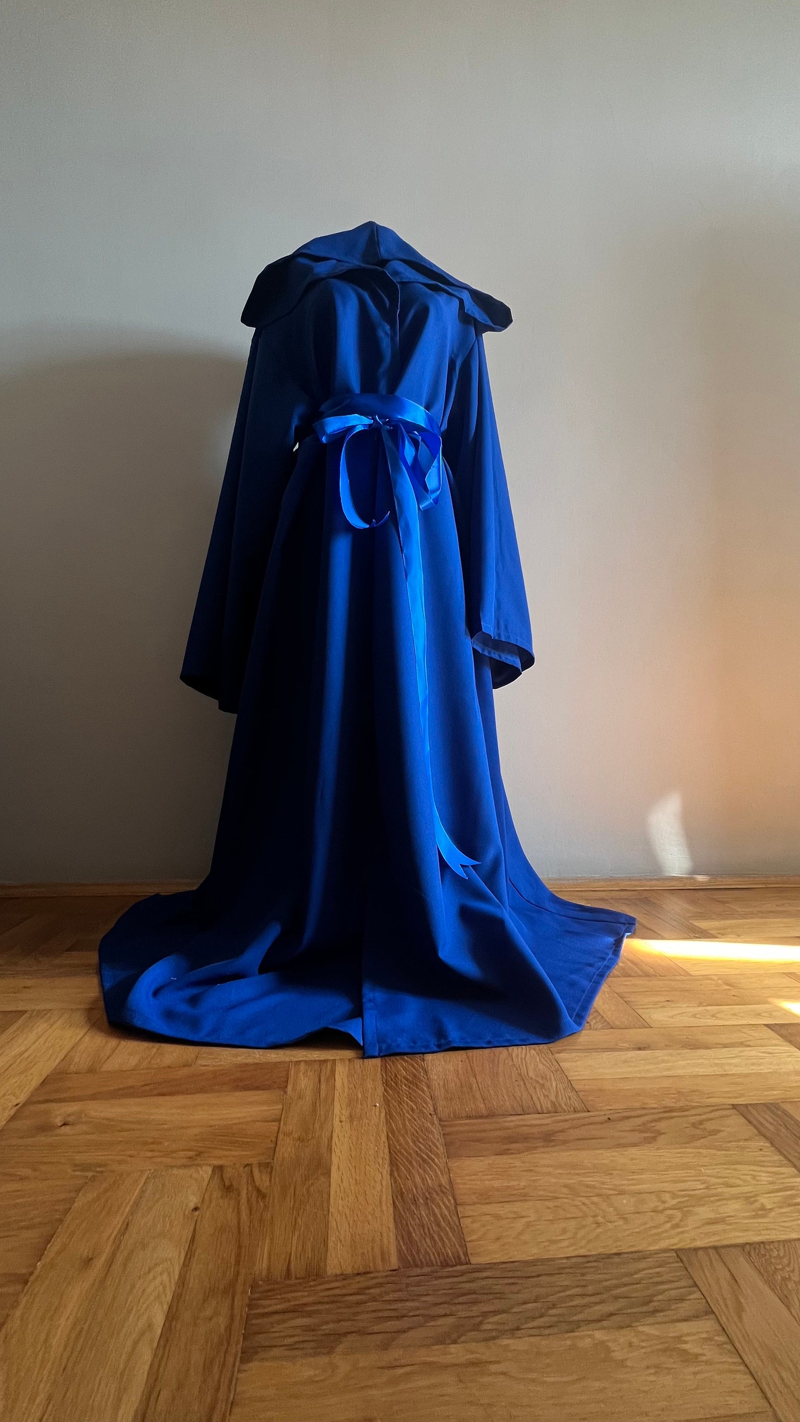 Black Robe, Grim Reaper Costume, Ceremonial Robe, Wizard Tunic, Hooded ...