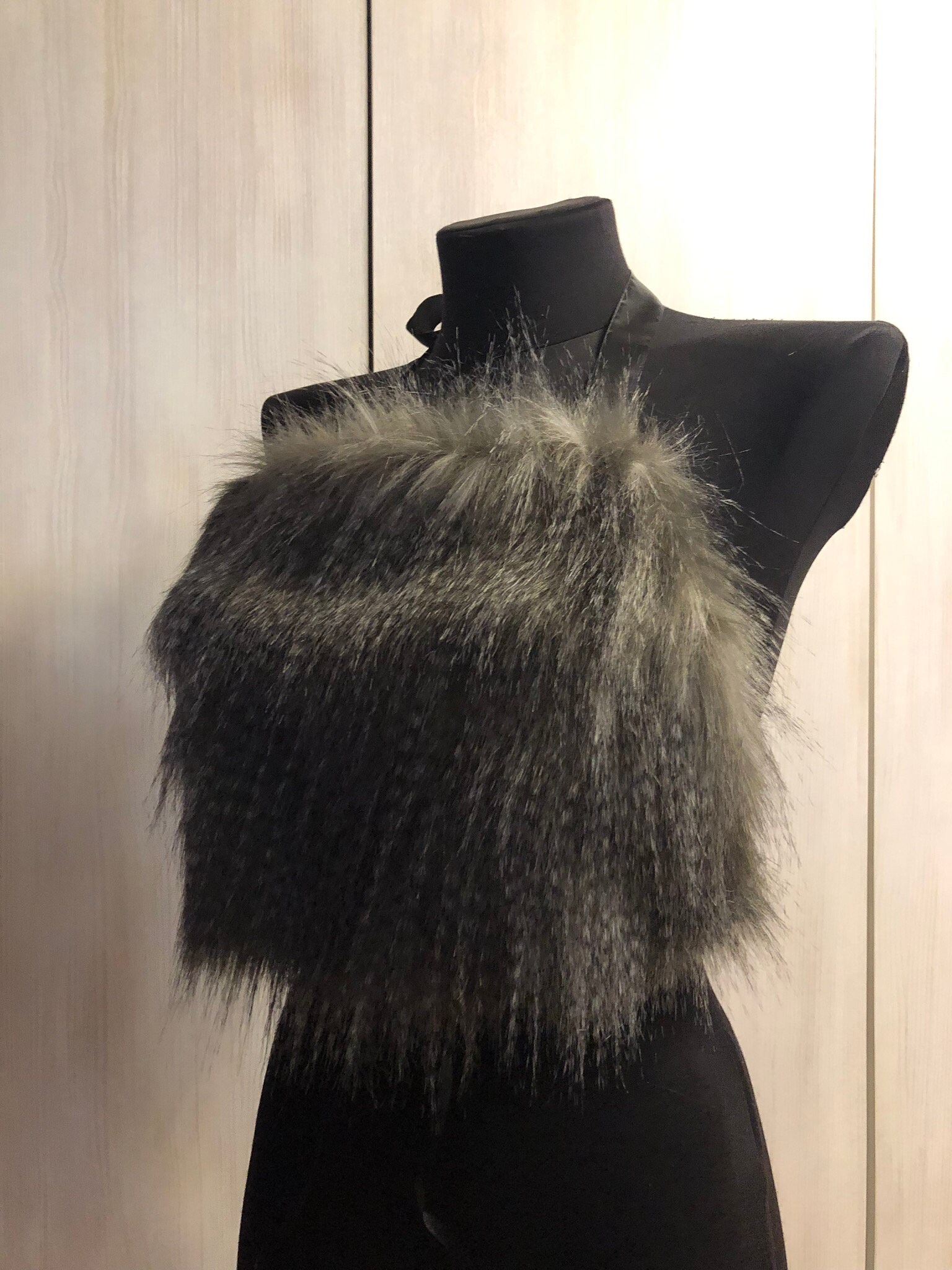 Gray Faux Fur Top Larp Top Gary Fur Galter Top Tribal Top | Etsy