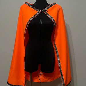 Celtic Viking Orange Cape, Orange Capelet, Orange Capelet, One Shoulder ...