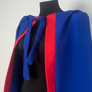 Electric Blue Long Cape With Red Ending Trim, Coronation Cape, Royal ...