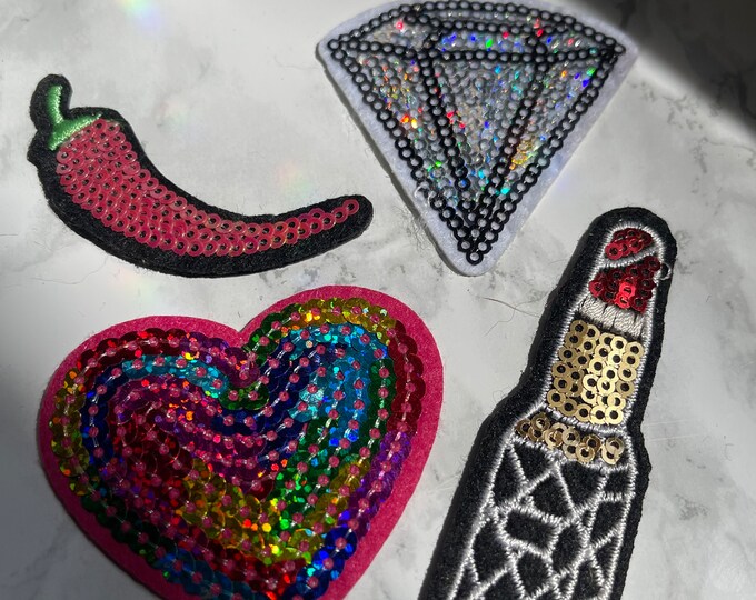 Sequins Iron on Patch | Embroidered Patch | Appliqué - Etsy