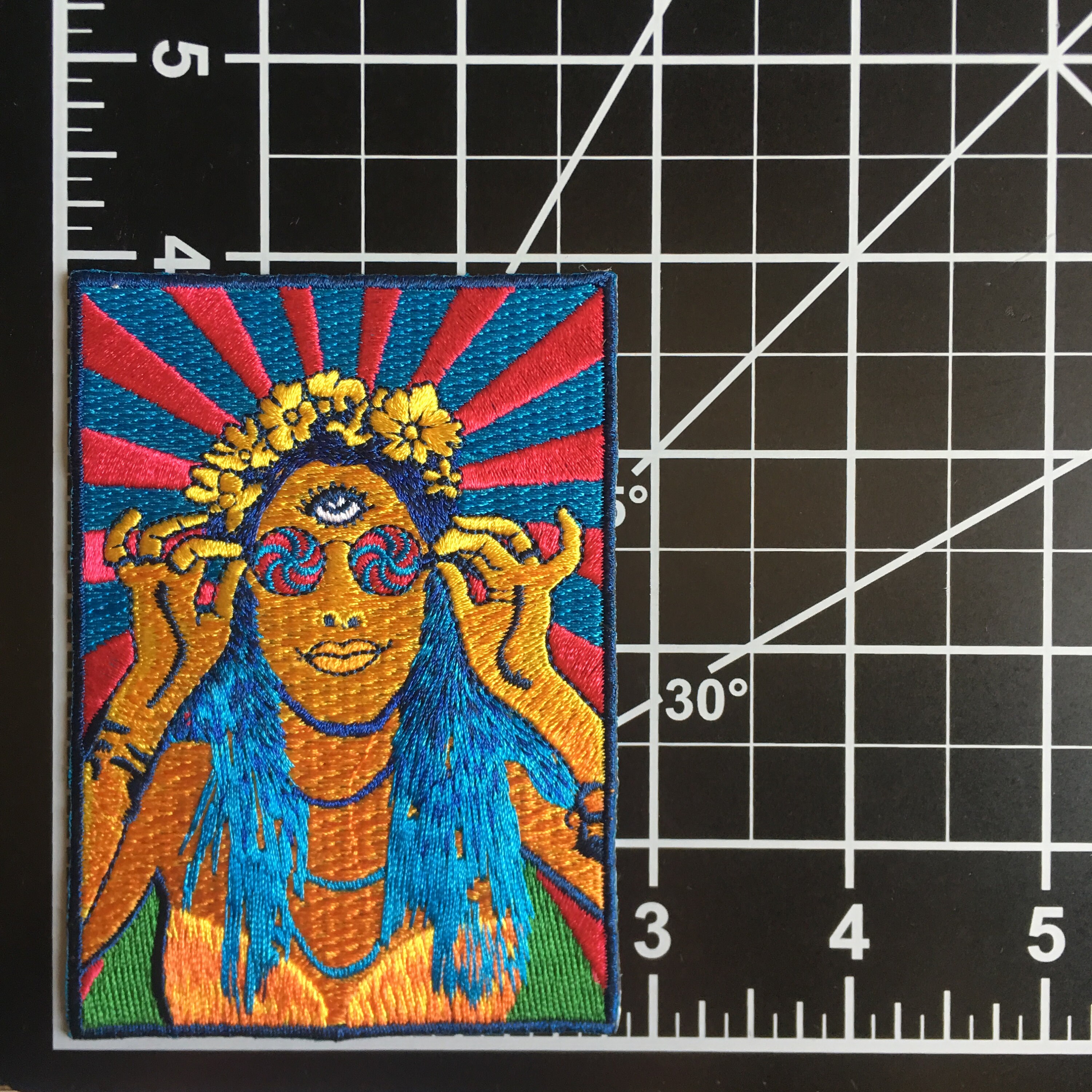 60's Retro Psychedelic Hippy Chick Iron on Patch - Etsy