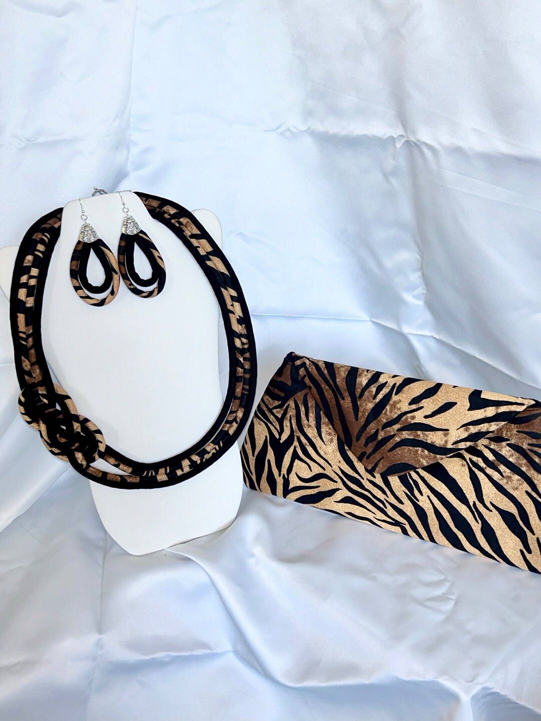 African Print /ankara/statement Ethnic Necklace With Matching Clutch ...
