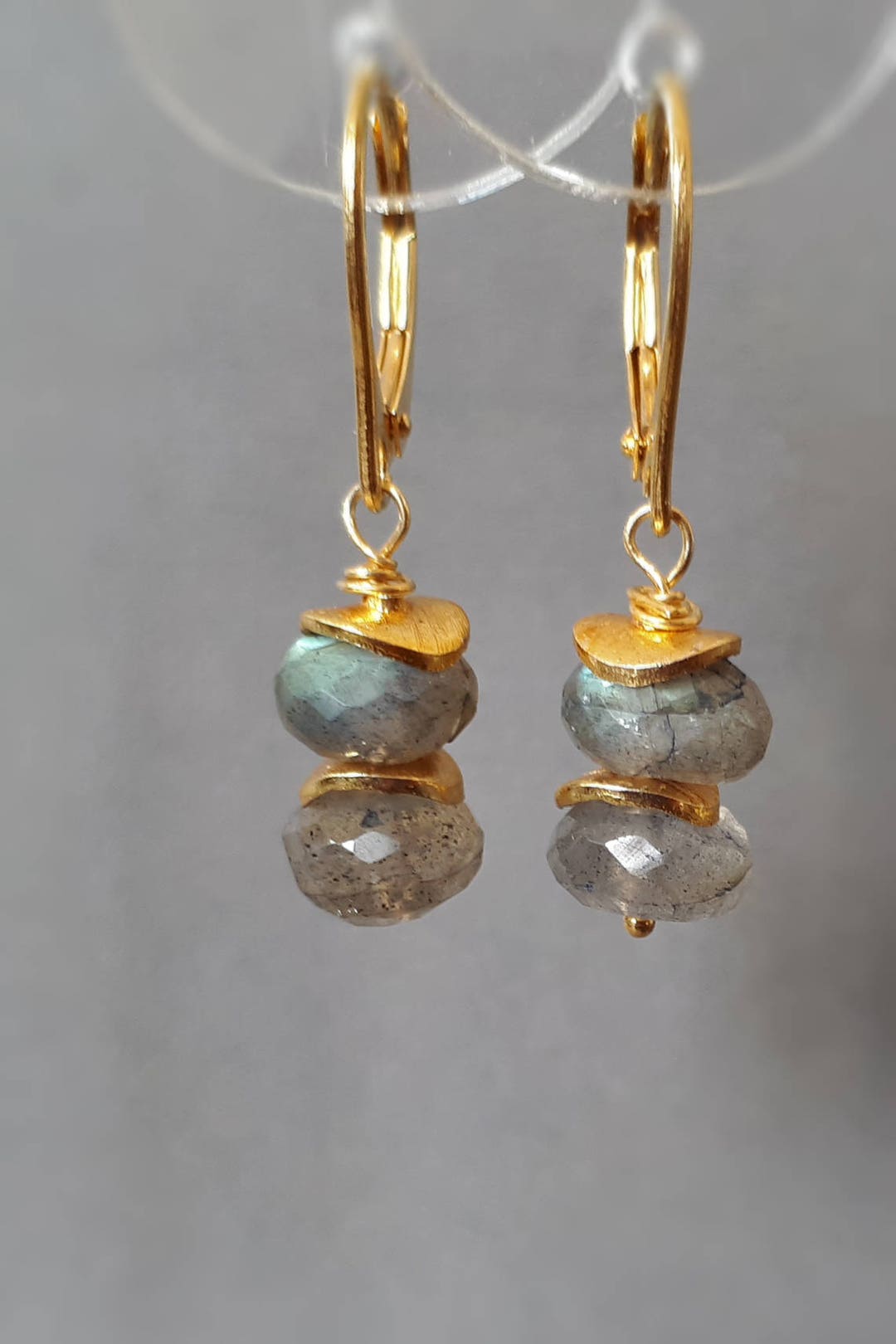 Gold Labradorite Earrings, Gold Dangle Earrings, Labradorite Drop ...